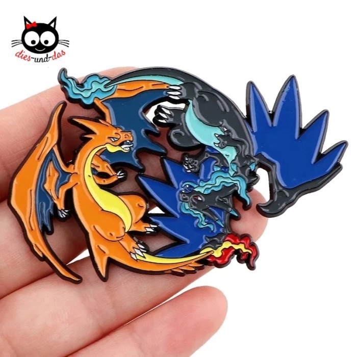 Jual Pin - [Size Besar] Bros Pin Enamel Pokemon Mega Charizard Y Charizard X | Shopee Indonesia