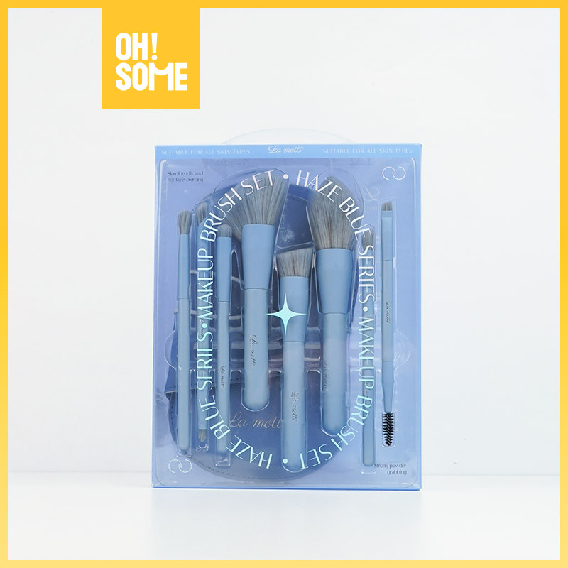 Jual OHSOME - La Motti Haze Blue Series Makeup Brush Set 8pcs | Shopee ...