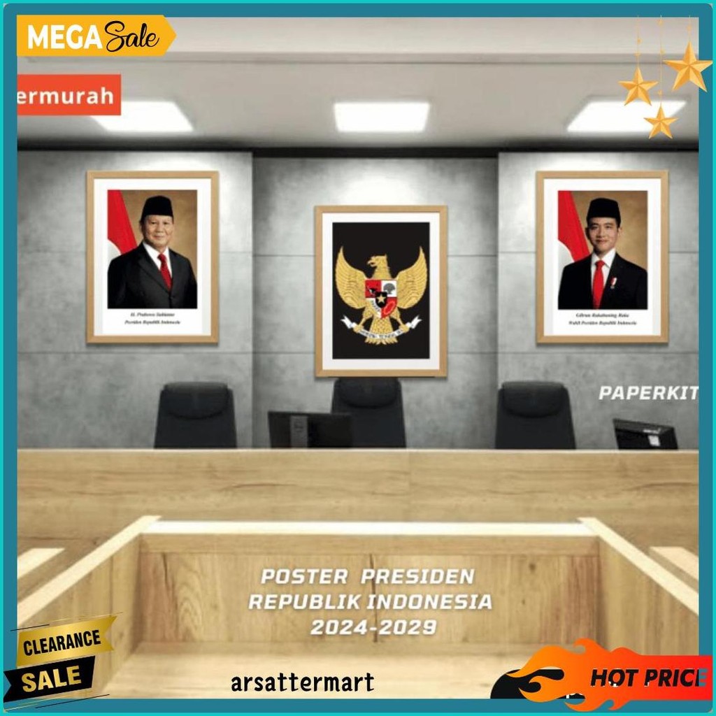 Jual Poster Foto Presiden Dan Wakil Terpilih 2024 Gambar Garuda Prabowo ...