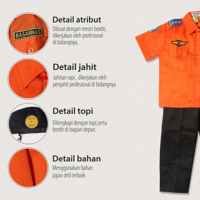 Jual Kostum Profesi Anak/ Seragam Basarnas/ Pakaian Anak/ Baju Karnaval ...