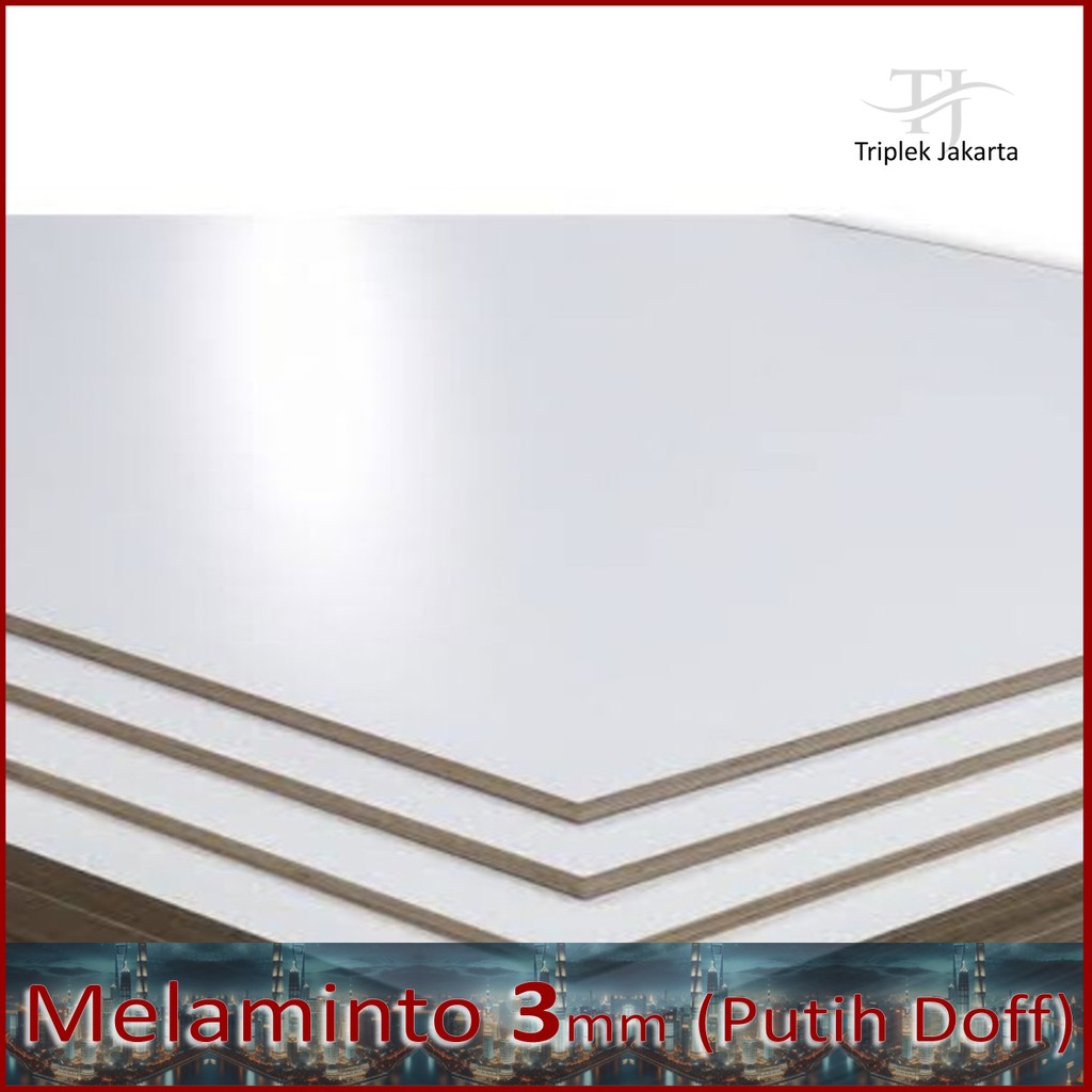 Jual Triplek Melamin 3mm 30x60 cm | ISI 2 LEMBAR | Putih Doff 1 Muka ...