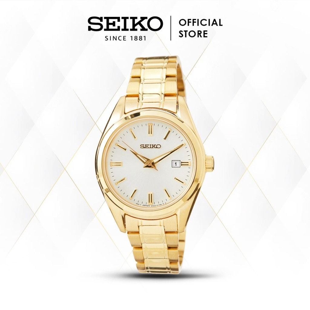 Jual Jam Tangan Wanita Seiko Dress Watch SUR632 SUR632P1 Gold Sapphire ...
