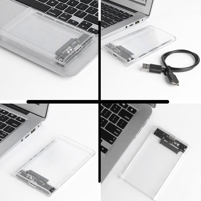Jual hj-77 HDD Enclosure SPOIL CASING EXTERNAL HARDDISK HDD SSD ENCLOSURE TRANSPARENT 2.5 INCH ...