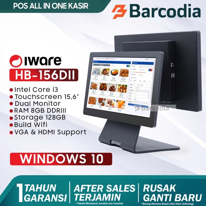 Jual Sale Mesin Kasir Iware Hb-156Dii All In One Dual Display I3 8/128Gb Win 10 | Shopee Indonesia