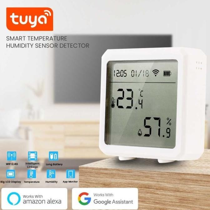 Jual TUYA SMART TEMPERATUR SENSOR SUHU DAN KELEMBABAN UDARA DETECTOR ...