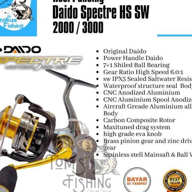 Jual Reel Pancing Daido Spectre Hs Sw 2000 / 3000 6.0:1 (7+1 Bearing ...