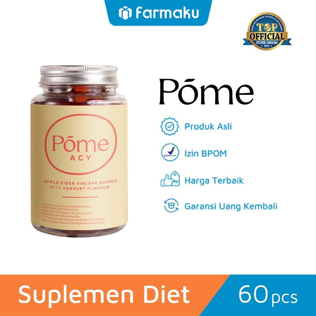 Jual Pome Apple Cider Vinegar With Yogurt - Supplement Diet 60 Gummy ...