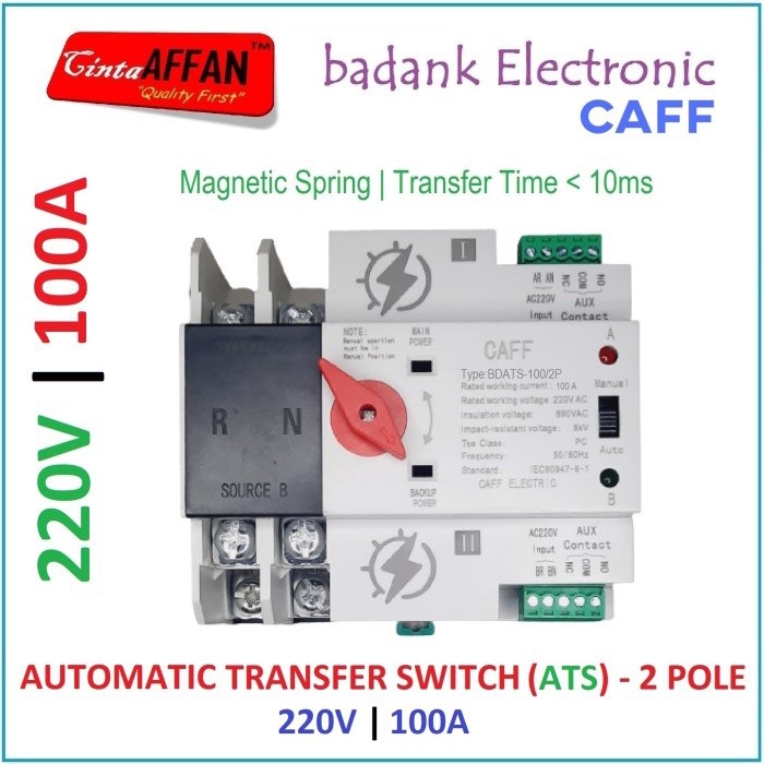 Jual FREE ONGKIR ATS AC 100A 220V 2P AUTOMATIC TRANSFER SWITCH SOLAR ...
