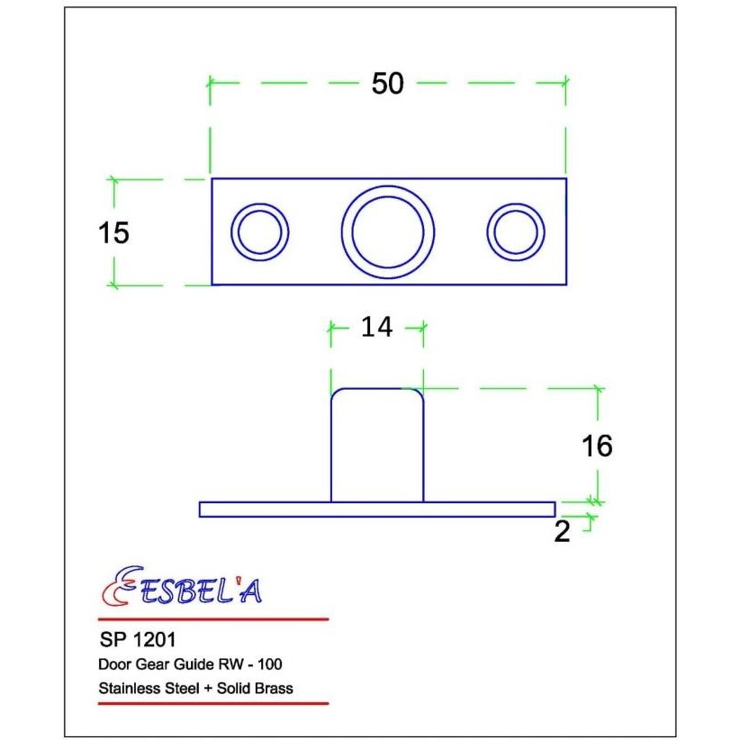 Jual [ Rd ] Bottom Guide Letter T Roda Bawah Pintu Sliding Lipat Geser ...