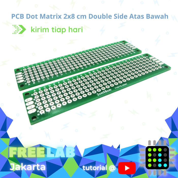 Jual PCB Dot Matrix Circuit Board FR4 Double Side 2x8cm PCB 2 x 8 cm ...