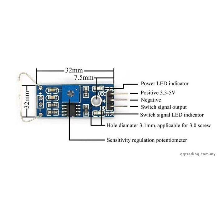 Jual Sensor Magnetic Reed Switch Magnetron Magnet Modul Arduino ...