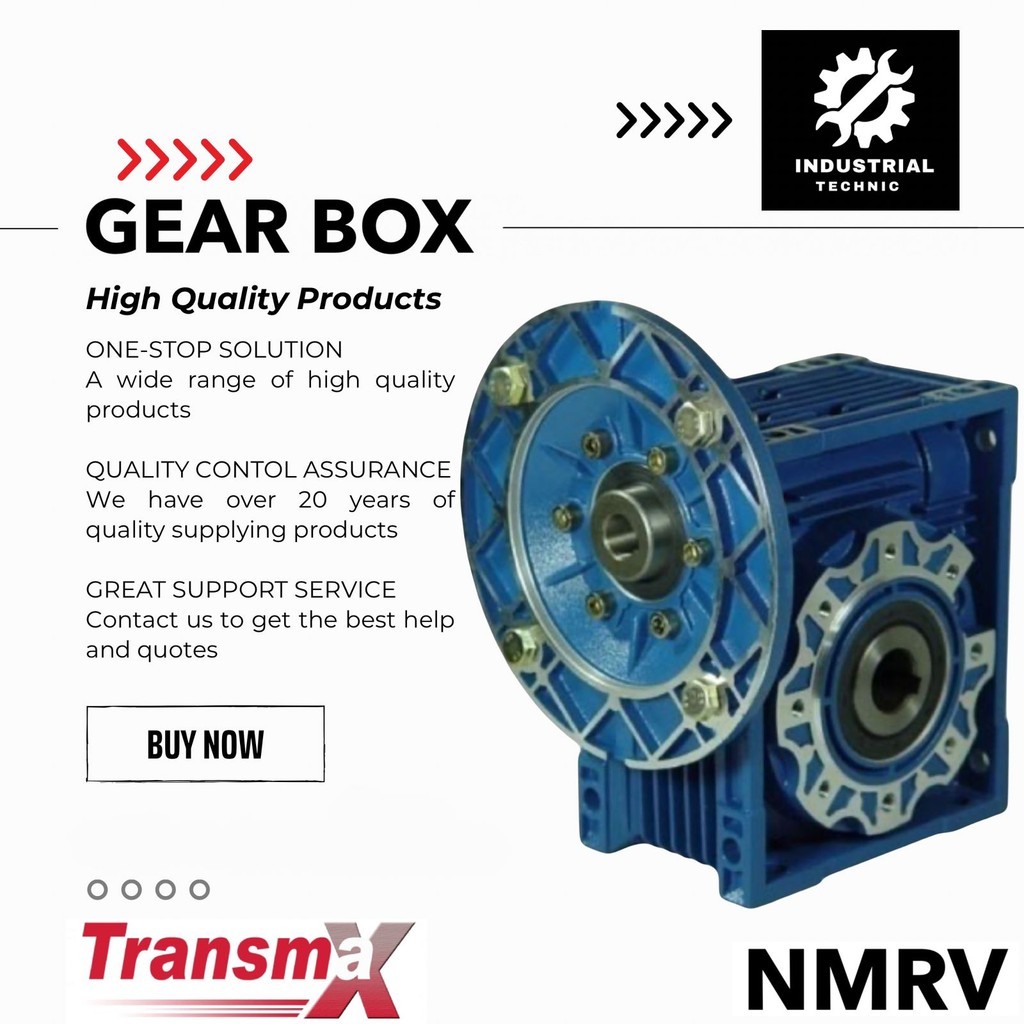 Jual GEARBOX WORM GEAR TRANSMAX NMRV 050 RATIO 1:7.5 - 1:100 GEAR BOX ...