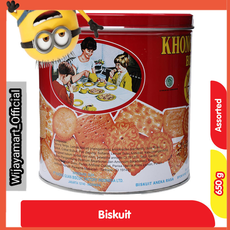 Jual Khong Guan Mini Biskuit Assorted Merah Kaleng 650 g | Shopee Indonesia