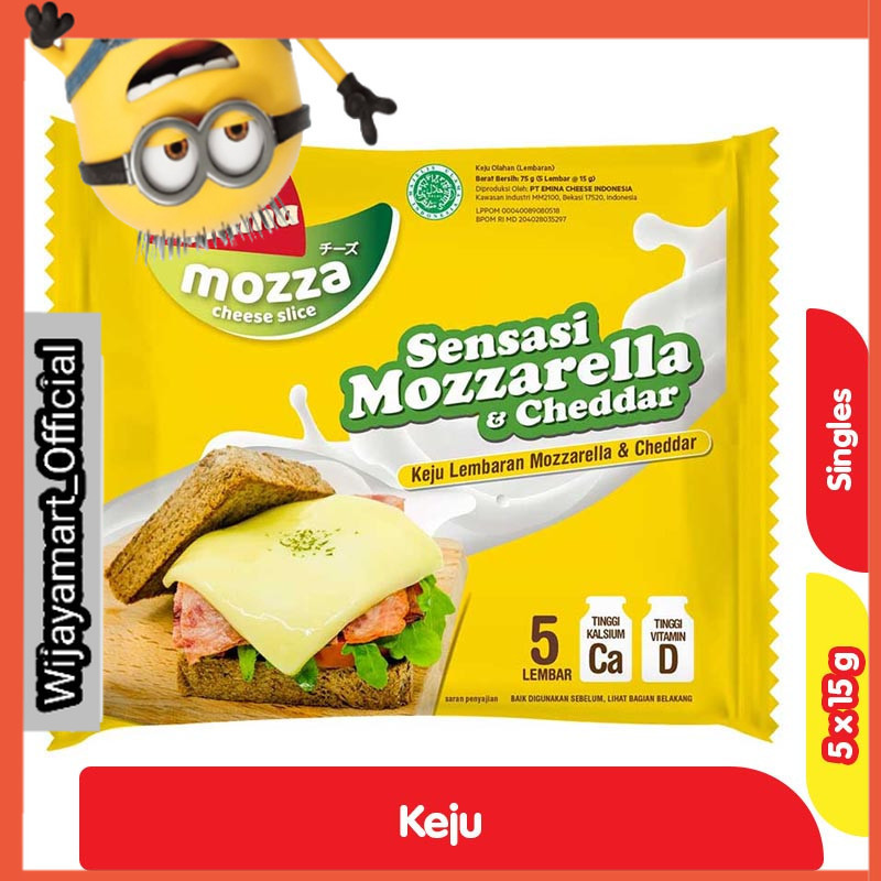 Jual Emina Cheese Mozza Keju Lembaran Mozzarella & Cheddar 5 x 15 g ...