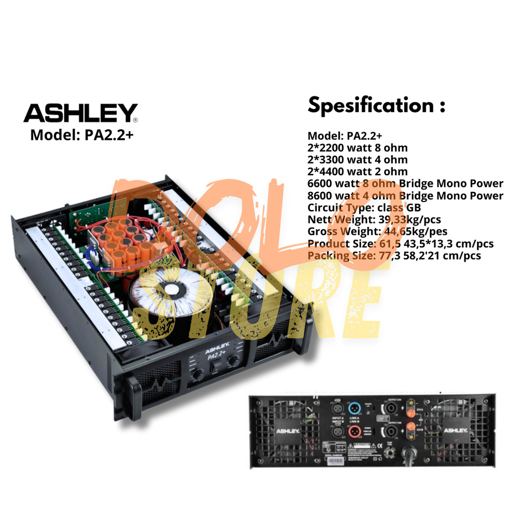 Jual ORIGINAL ASHLEY PROFESSIONAL POWER AMPLIFIER ASHLEY PA2.2 ...