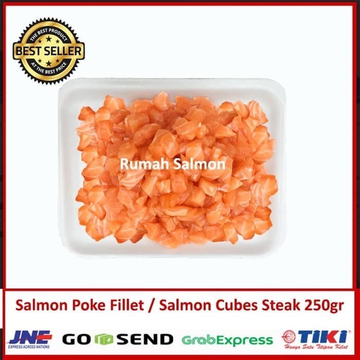 Jual Salmon Cut Poke Fillet / Salmon Cubes Steak 250Gr / Salmon Segar ...