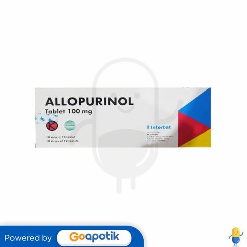 Jual ALLOPURINOL INTERBAT 100 MG BOX 100 TABLET | Shopee Indonesia