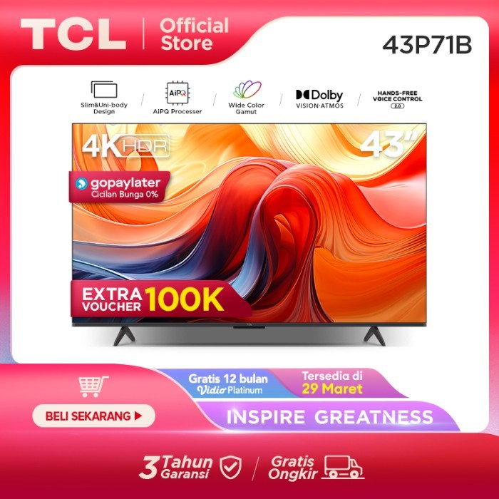 Jual 43 inch Google TV - 4K UHD - HDR 10+ - Dolby Audio - Uni Body ...