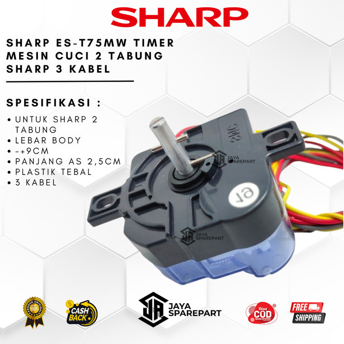 Jual SHARP ES-T75MW TIMER WASH PENCUCI PENGGILING MESIN CUCI 2 TABUNG ...