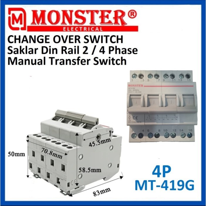 Jual Change Over Switch Ohm Saklar Din Rail Model Mcb 1 2 3 4 Phase Cos | Shopee Indonesia