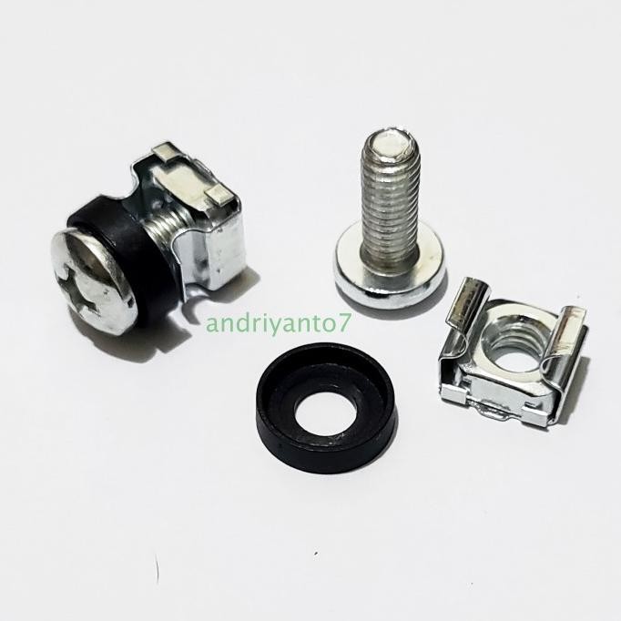 Jual M6 CAGE NUT RACKMOUNT CAGENUT BAUT RAK SERVER WALLMOUNT RACK SET ...