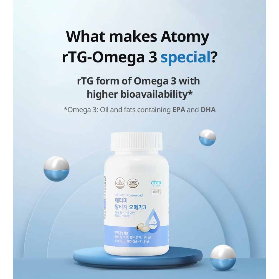 Jual Atomy rTG Omega 3 Kemurnian & Penyerapan Tinggi, Lambung Aman | Shopee Indonesia