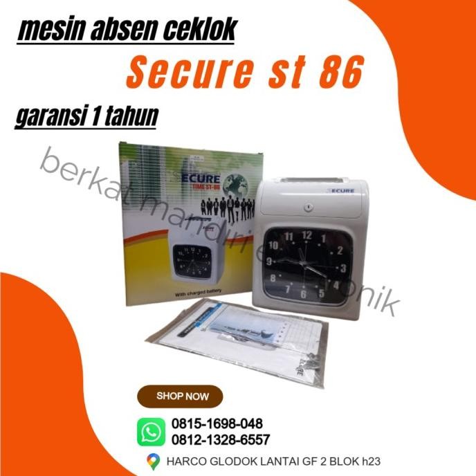 Jual mesin absensi manual secure st86 / secure st-86 mesin absen kartu ...