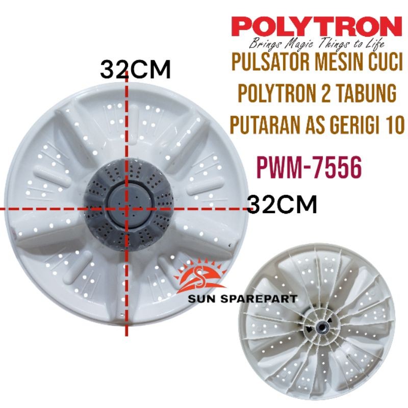 Jual pulsator mesin cuci 2 tabung Polytron putaran As 10 gerigi PWM ...