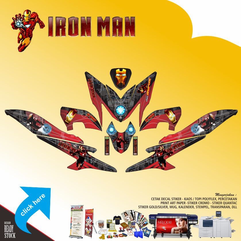 Jual DECAL STICKER YAMAHA AEROX 155 IRON MAN bisa Bayar COD | Shopee ...