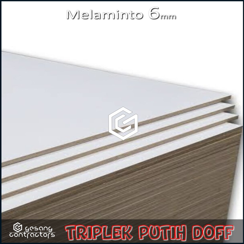 Jual Triplek Melamin Putih Doff 1 Muka 6mm 180x20 cm | ISI 3 LEMBAR ( 6 ...