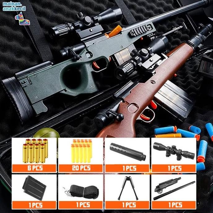 Jual NEW PRODUK MAINAN ANAK SNIPER GUN NERF TEMBAKAN AWM KAR SOFT ...