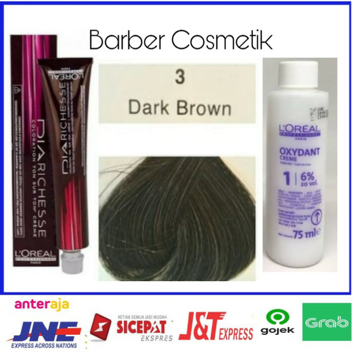 Jual Loreal Diarichesse 3 Dark Brown Pewarna Rambut /Toning Rambut ...