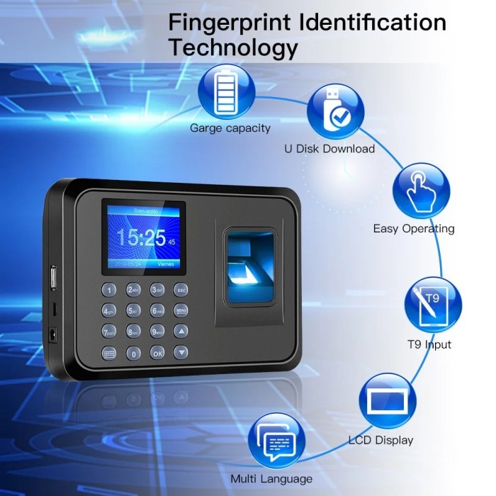Jual Mesin Absen Sidik Jari Attendance Fingerprint 1000 Capacity ...