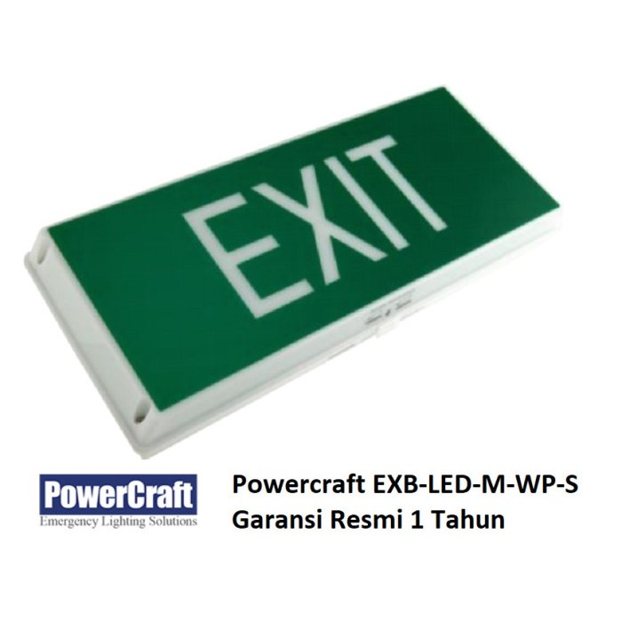 Jual Emergency Exit Powercraft EXB-LED-M-WP-S EXIT WEATHERPROOF IP65 ...