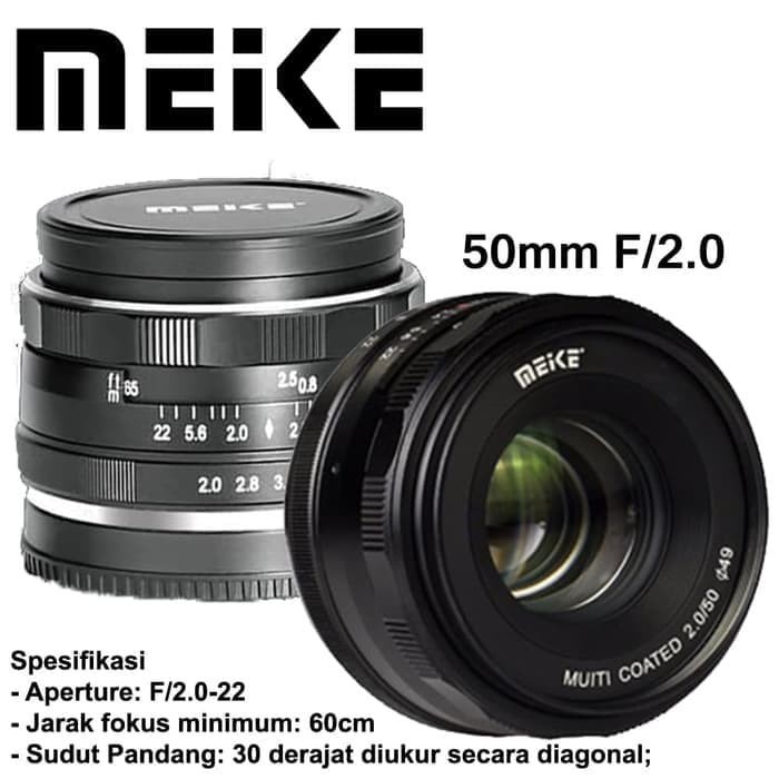 Jual Lensa Meike 50mm F2.0 APS-C Micro 4/3 Mount Olympus Panasonic ...