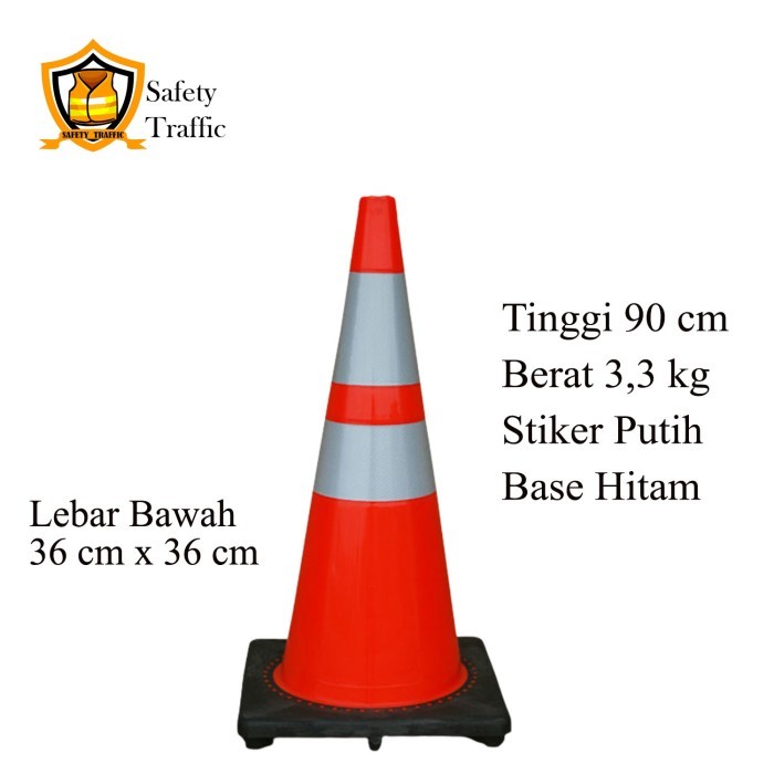 Jual HARGA DISC - Traffic Cone Rubber 90 cm / Kerucut Lalu Lintas Base ...