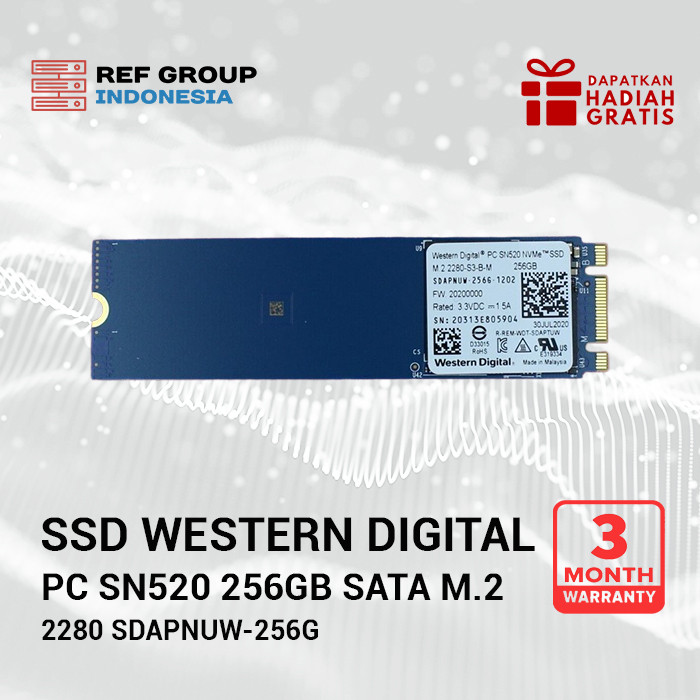 Jual SSD Western Digital PC SN520 256GB SATA M.2 2280 SDAPNUW-256G ...
