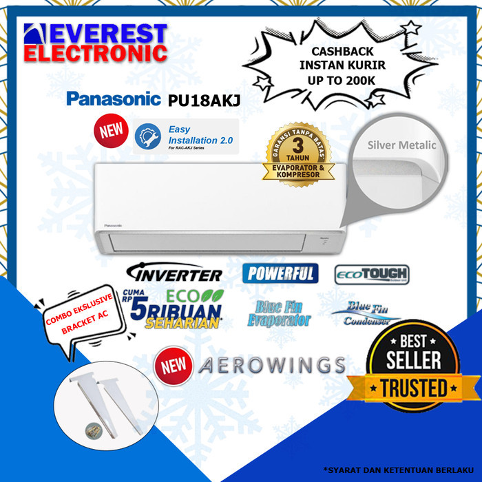 Jual Panasonic CS/CU PU18AKJ PU 18 AKJ 2 PK AC Split Standard Inverter ...