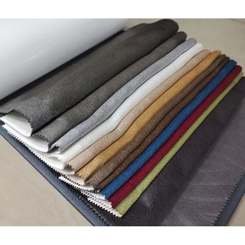 Jual Plain Curtains With Fiber Motifs Imported blackout hotel Fabric ...