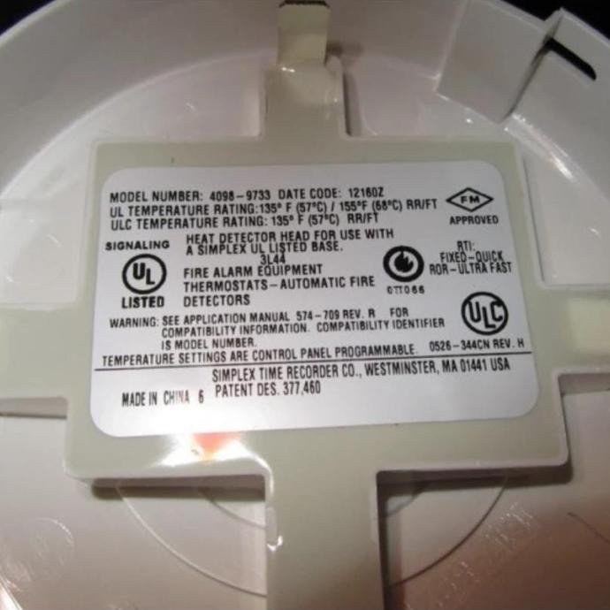 Jual Heat Detector Addressable Simplex 4098-9733 Komplit Base !! Ready ...