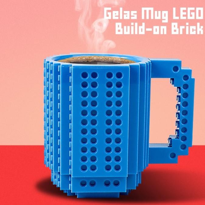 Jual HARGA DISC - Gelas Mug LEGO Puzzle Build-On Brick Toy Cup 350 ml ...