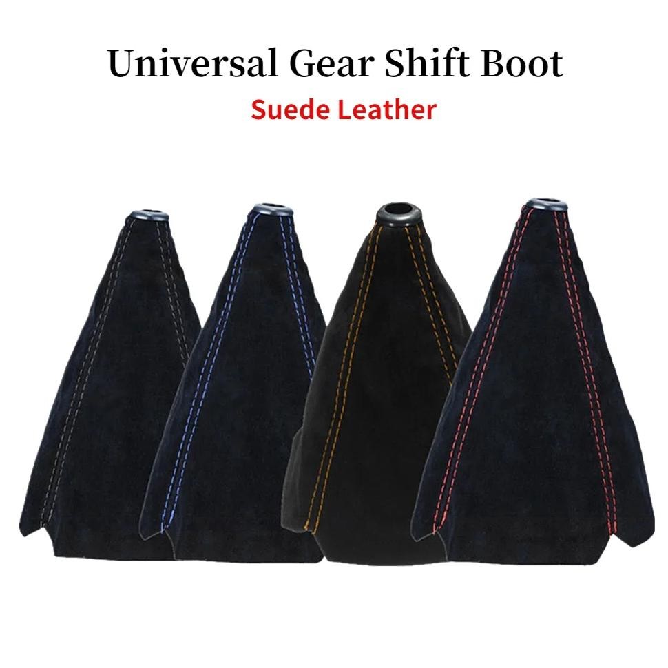 Jual suede leather car gear shift collars universal auto car manual stick shifter knob gear ...