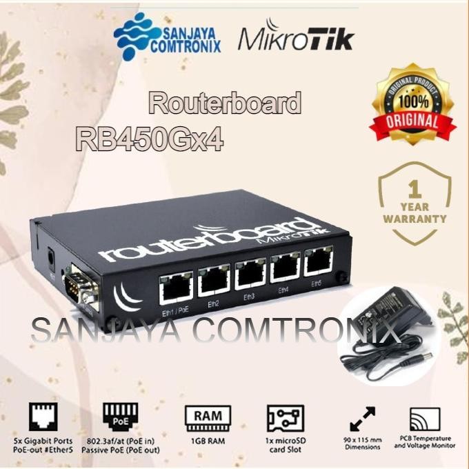 Jual Mikrotik Router Indoor Rb450Gx4 Original Dan Terpercaya | Shopee ...