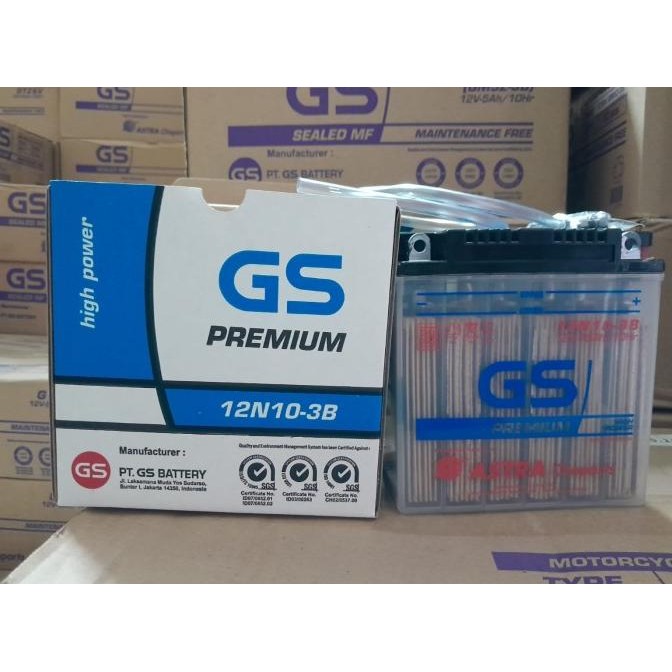 Jual AKI / ACCU MOTOR GS ASTRA 12N10-3B THUNDER 100% ASLI | Shopee Indonesia