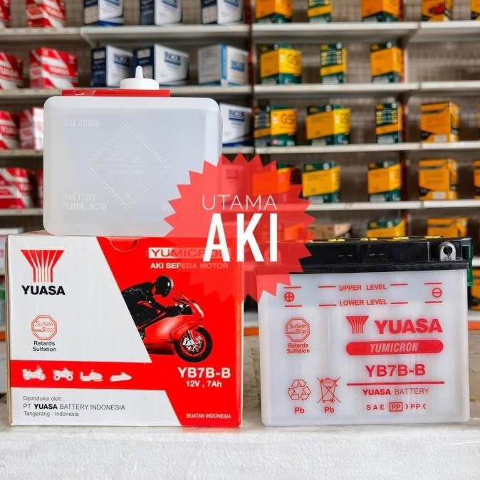 Jual AKI MOTOR YUASA YB7B 7AH 12V NEUVO TIGER SCORPION Z | Shopee Indonesia