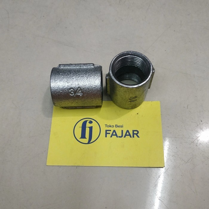 Jual ] Socket Galvanis 3/4 / Sock soket Socket pipa besi drat 3/4 inch ...