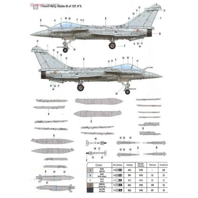 Jual Model Kit miniatur pesawat Dassault Rafale M Hobby Boss 21 cm 1:72 ...