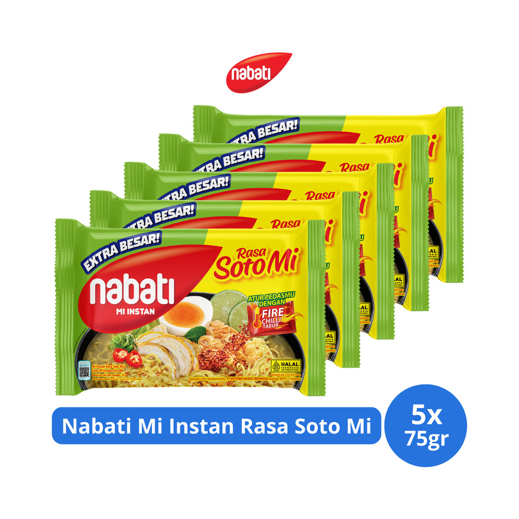 Jual Nabati Mi Instan Rasa Soto Mi 75gr x 5 pcs | Shopee Indonesia