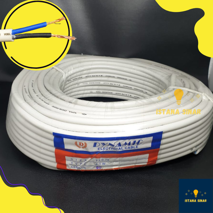 Jual Kabel listrik HY Dynamic 2 x 0.75 / Kabel Serabut / Kabel Rambut ...