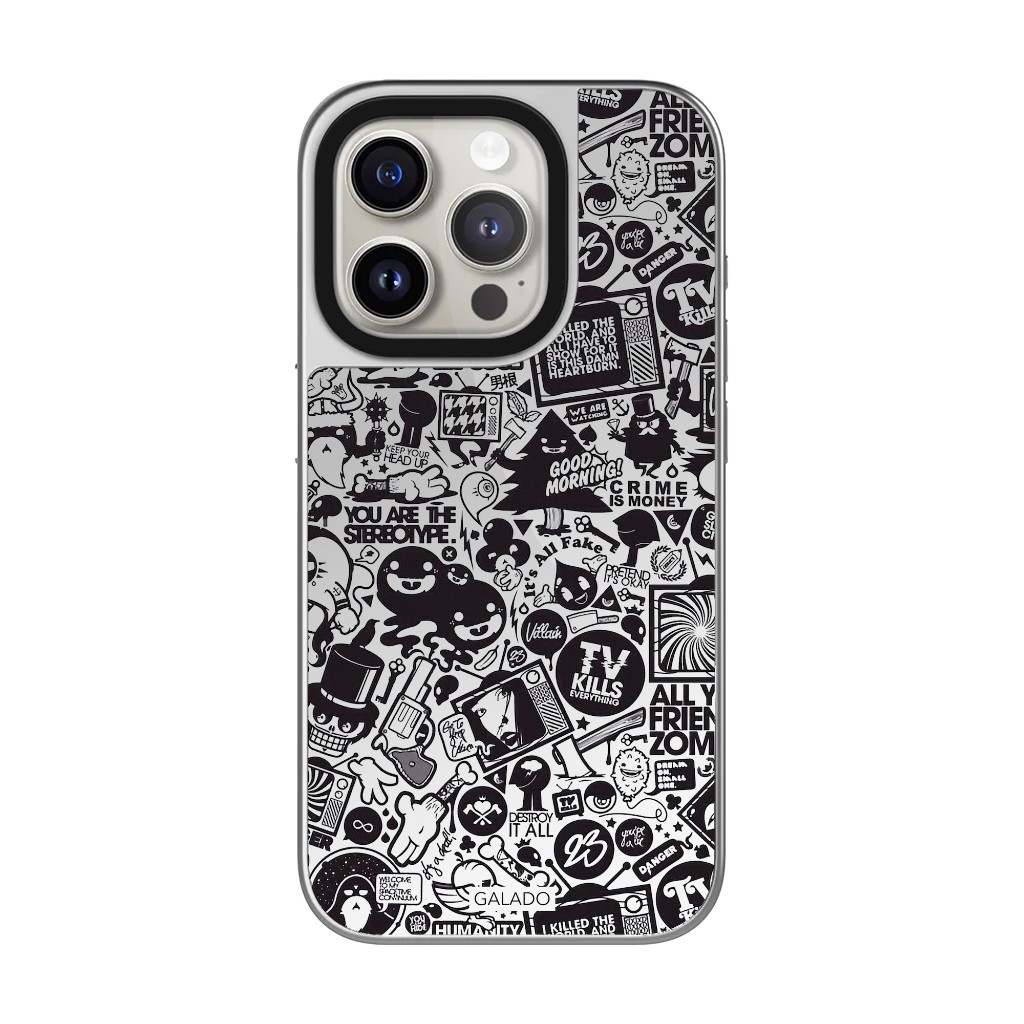 Jual GALADO Silver Mirror Stereotype Case Untuk iPhone 15 Pro Max/14/13 ...